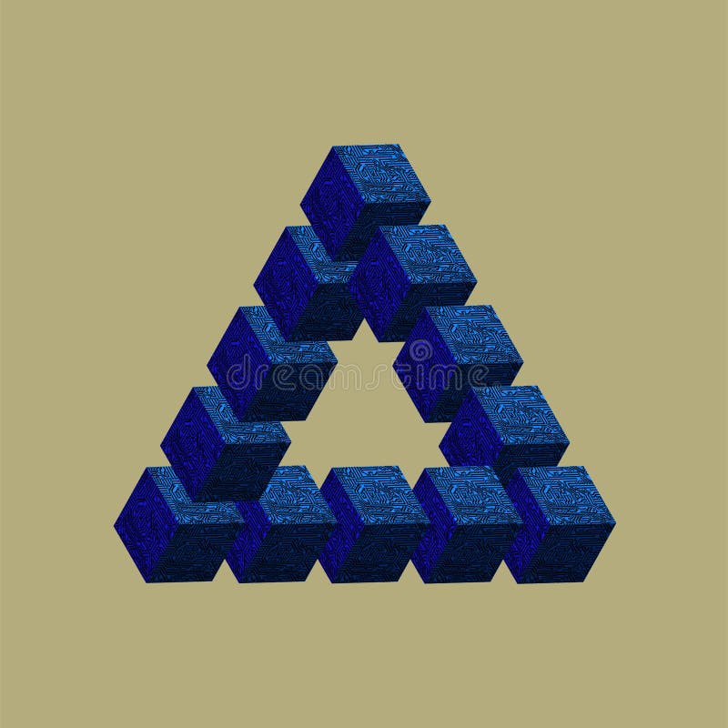 Penrose Triangle Blue Stock Illustrations – 130 Penrose Triangle Blue ...