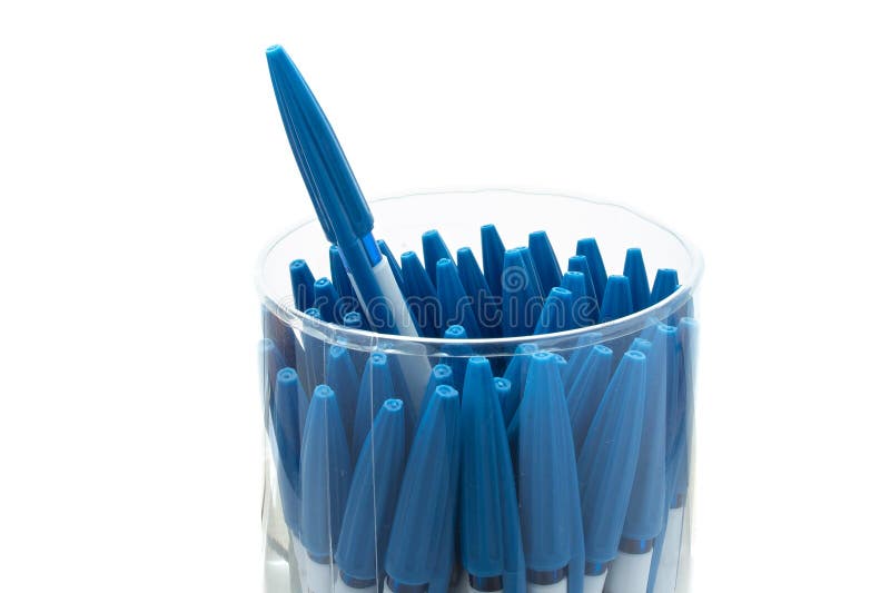 A Blue pens stock image. Image of sticks, pens, signature - 178837467