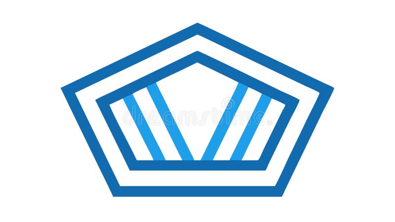 Blue Pentagon Shape Icon Vector, Geometry Structure Symbol, Vector ...