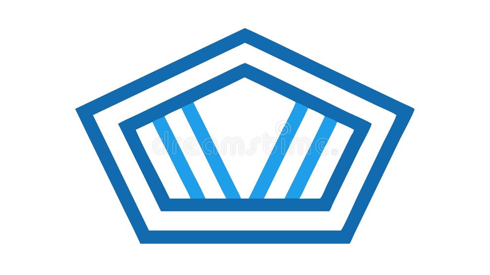 Blue Pentagon Shape Icon Vector, Geometry Structure Symbol, Vector ...
