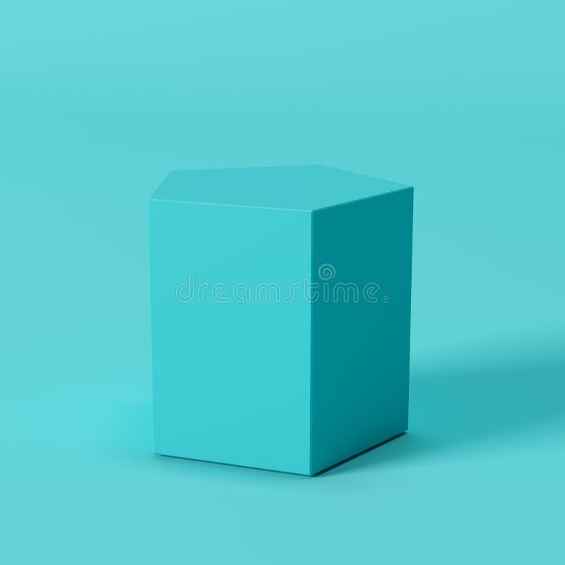 Blue Pentagonal Box on Blue Background. Stock Illustration ...