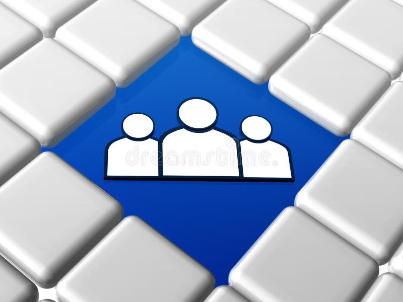 Blue people sign in boxes stock illustration. Illustration of keyboard ...