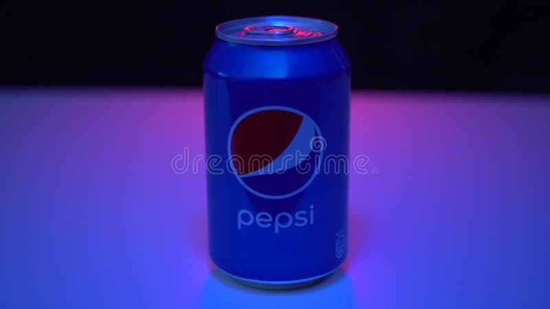 Red and White Pepsi Can in Red and Blue Light Stock Video - Video of ...