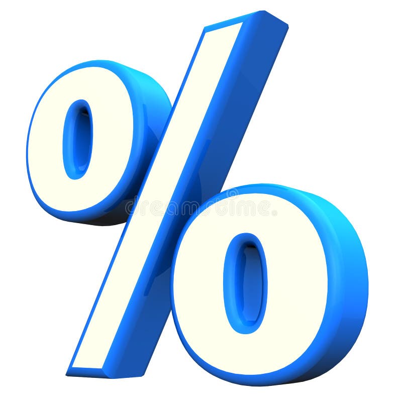Blue Percent Symbol stock illustration. Illustration of reduced - 26603280
