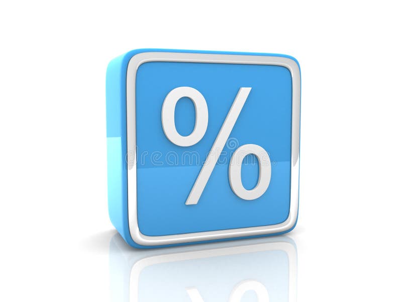 Blue percentage icon stock illustration. Illustration of merchant ...