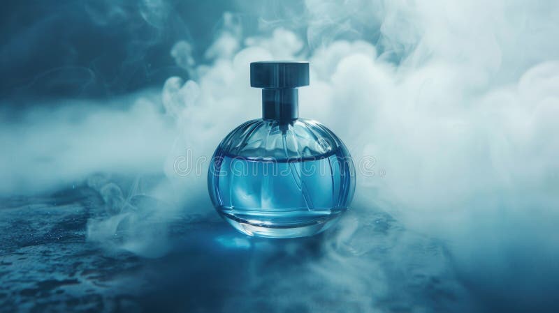 Blue Perfume Bottle stock photo. Image of bathroom, interior - 383870728