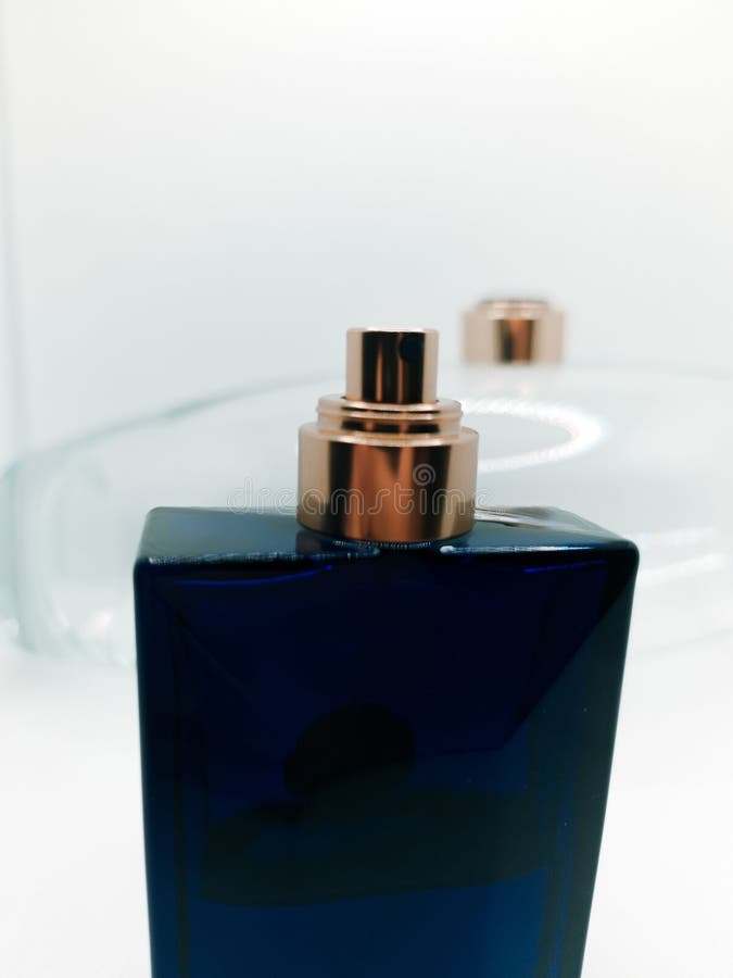 Blue Perfume Bottle Isolated on White Stock Image - Image of isolated ...