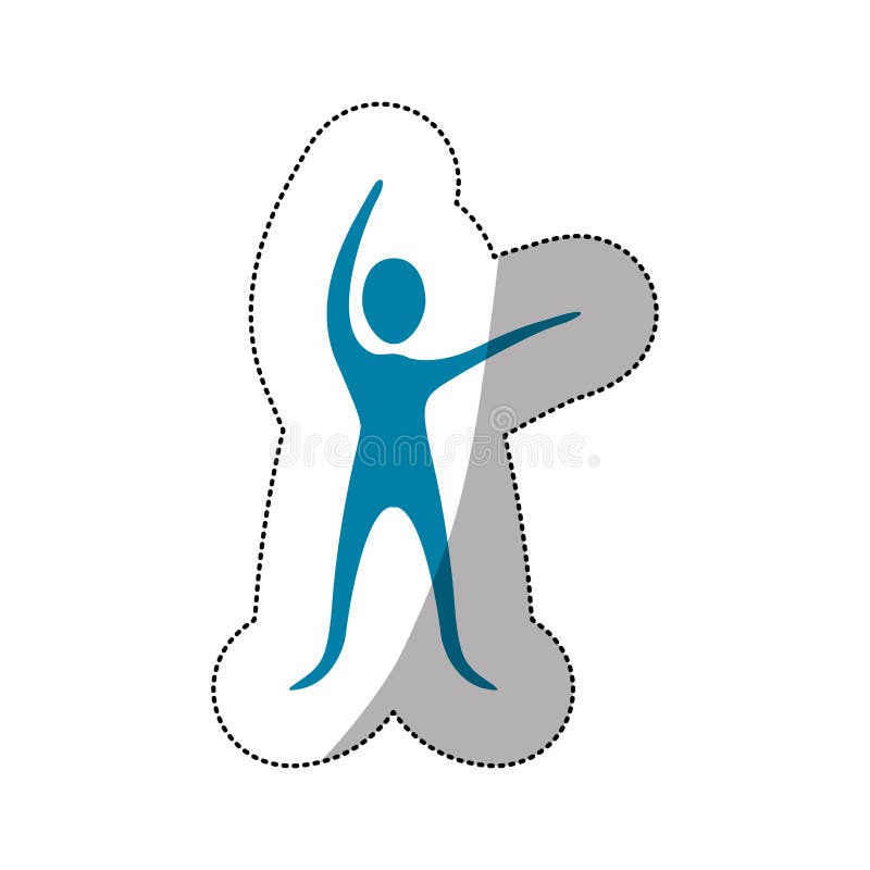 Blue Person Stretching Icon Stock Illustration - Illustration of ...