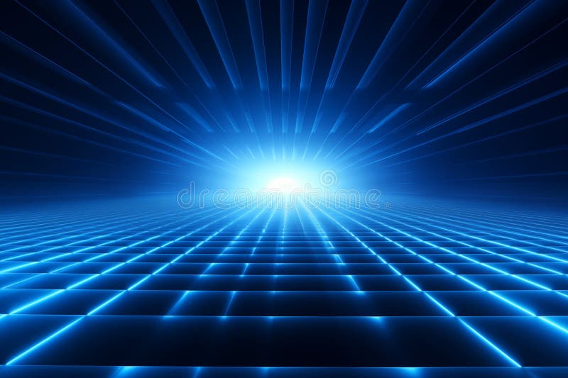 Blue Perspective Grid Line Effect Concept by Generative AI Stock ... Blue Perspective Grid Line Effect Concept by Generative AI Stock ...