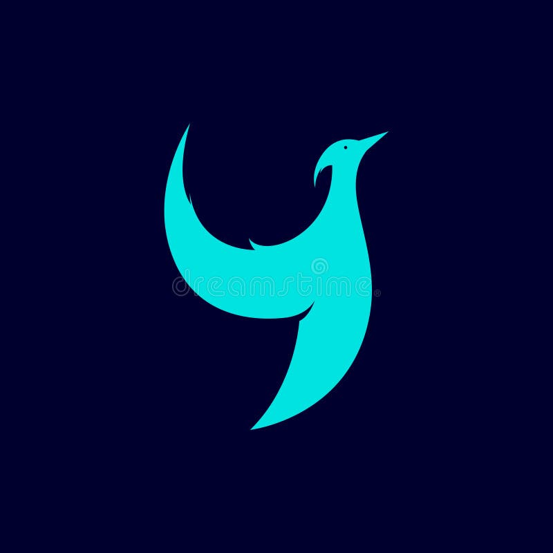 Blue Phoenix Fly Flat Logo Design Vector Graphic Symbol Icon Sign ...