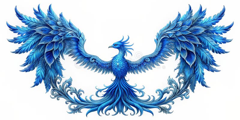 A Blue Phoenix in the Shape of a Frame AI-Generated Content Stock ...