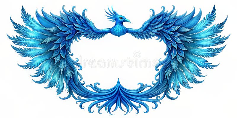 A Blue Phoenix in the Shape of a Frame Generative AI Stock Photo ...