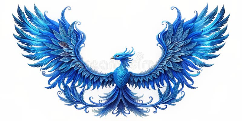 Blue Phoenix Shape Frame Generative Ai Stock Photos - Free & Royalty ...