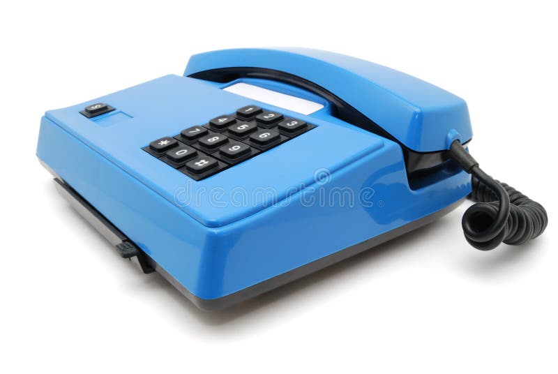 Blue phone stock photo. Image of communication, cord, isolated - 4133604