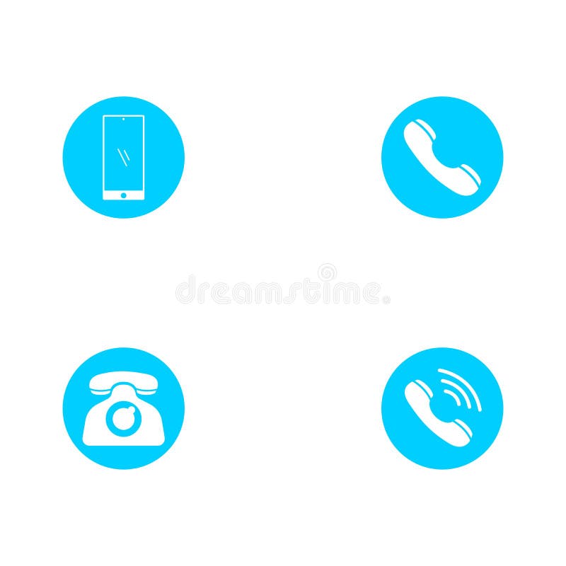 Blue Phone Icon, Template, Editable, by Vector Design Stock Vector ...