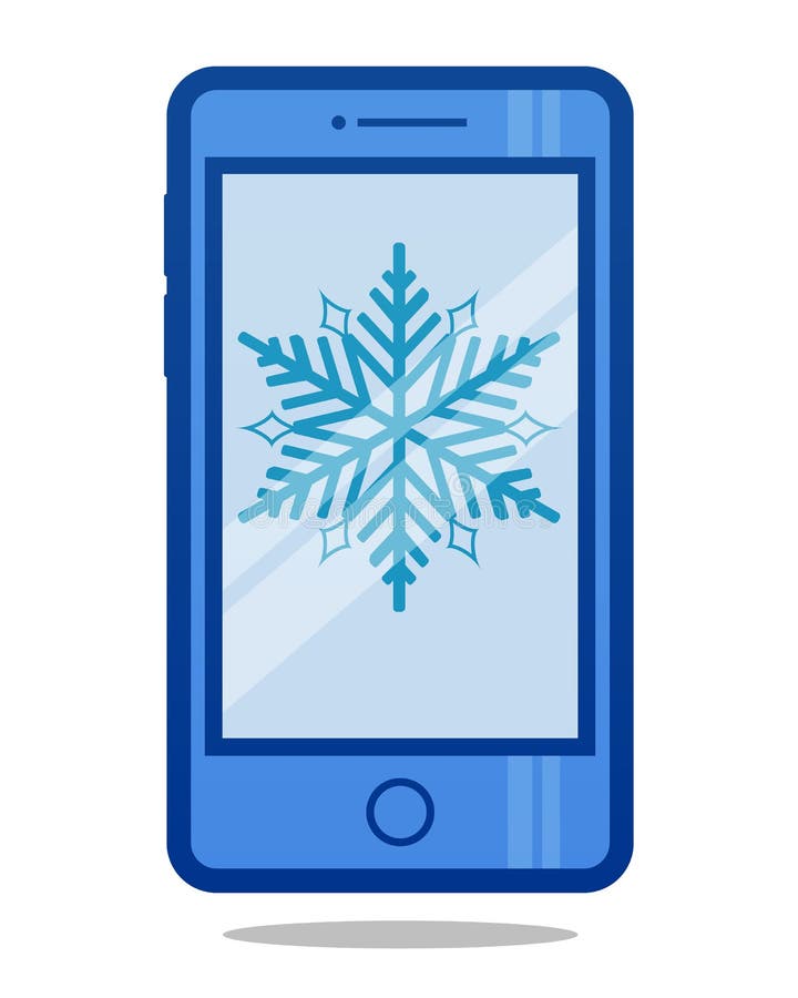 Blue Phone Snowflake Illustration Stock Vector - Illustration of ...