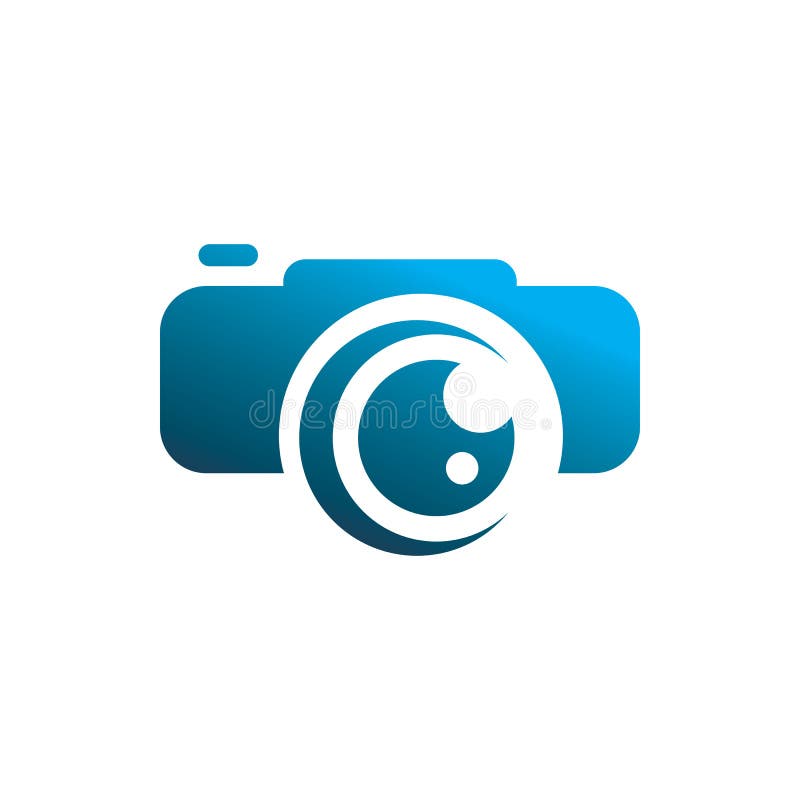 Blue Camera Photography Moon Lens Logo Design Stock Vector ...