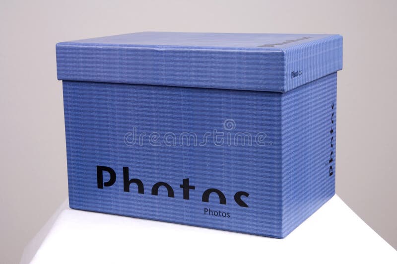 Blue Photos box stock image. Image of organisation, photographs - 3976763