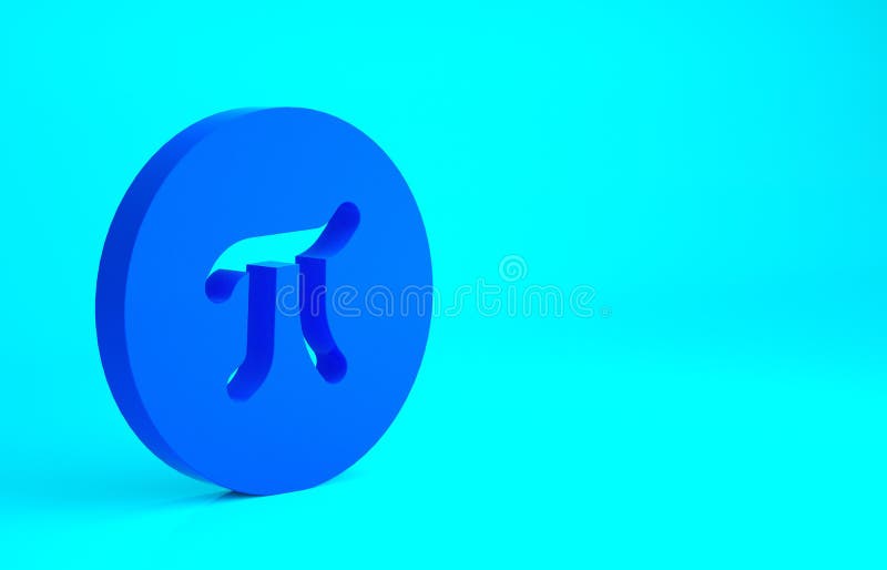 Blue Pi Symbol Icon Isolated on Blue Background. Minimalism Concept ...