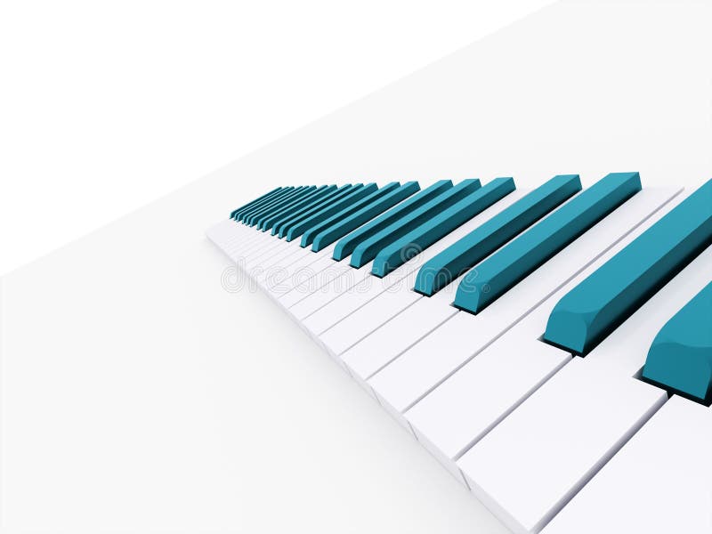 Blue Piano Keyboard Rendered Stock Illustration - Illustration of ...