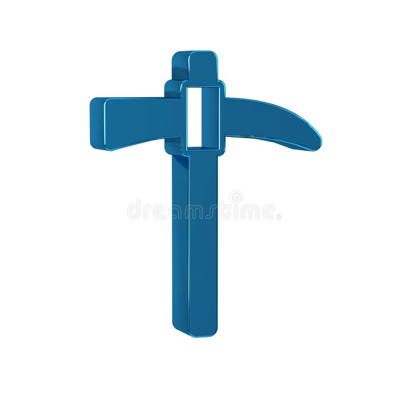 Blue Pickaxe Icon Isolated on Transparent Background. Stock ...