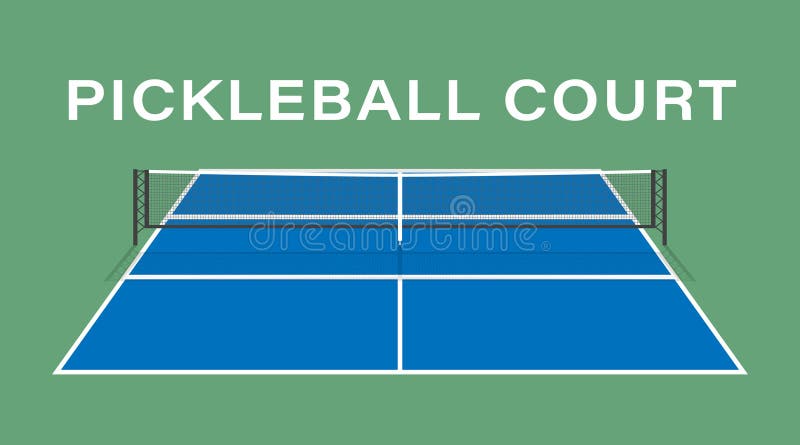 Blue Pickleball Court. Front View Stock Vector - Illustration of blue ...