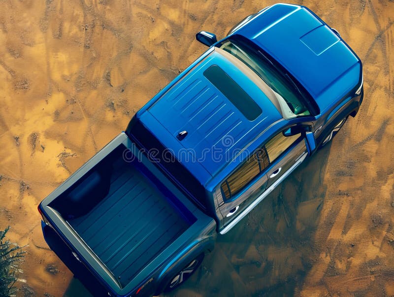 A Blue Pickup Truck Parked in the Desert Stock Image - Image of vehicle ...