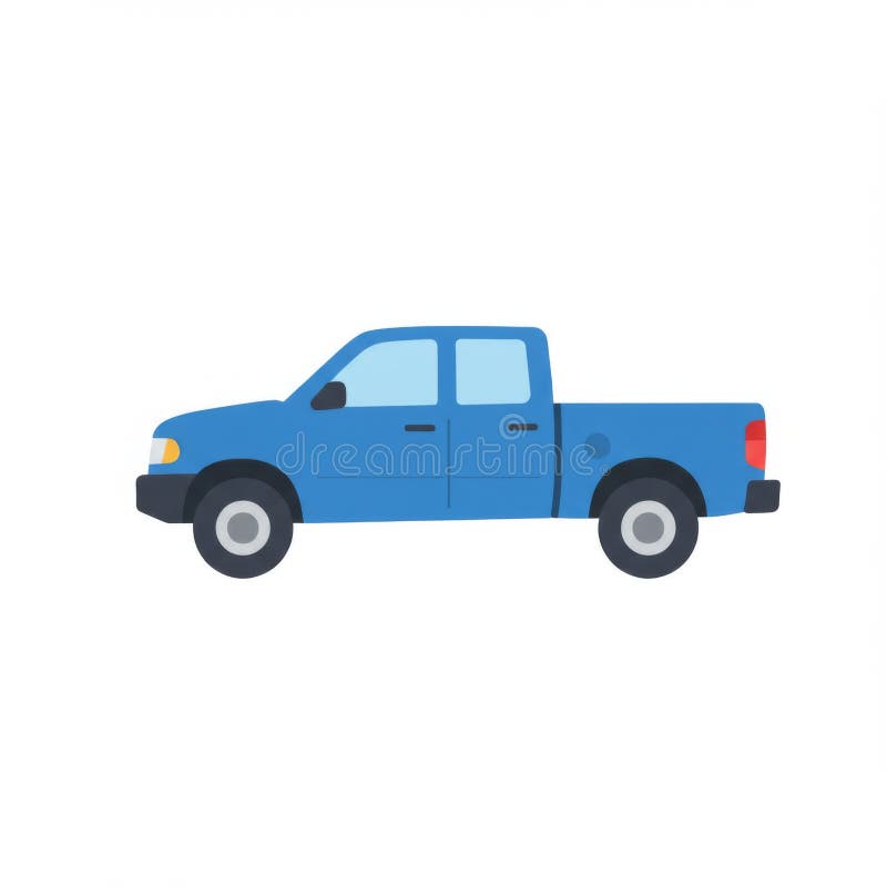 Blue Pickup Truck Side View Illustration Stock Illustration ...