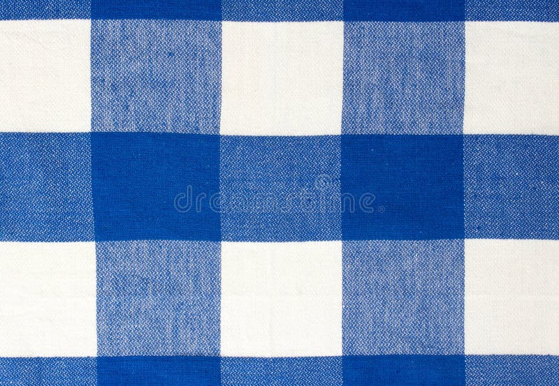 Blue Picnic Cloth Textile Background. Stock Image - Image of checkered ...