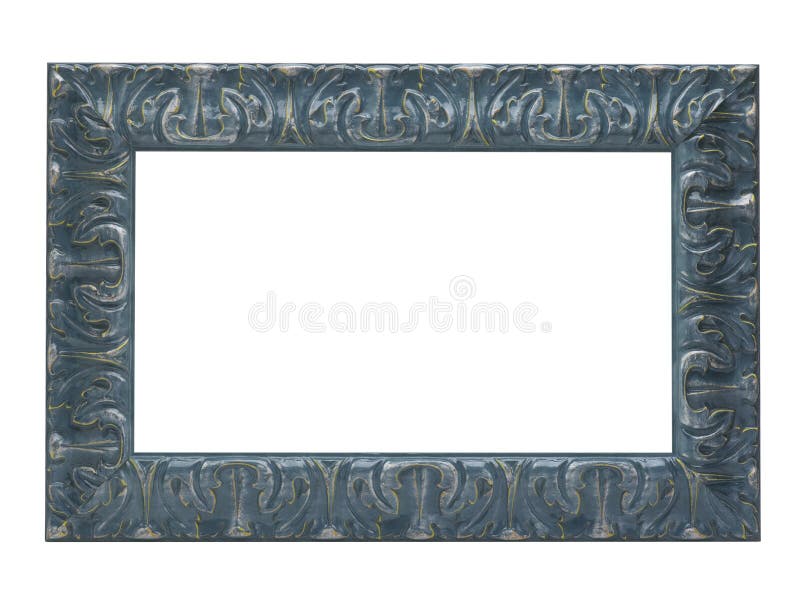 Blue picture frame stock image. Image of wooden, frame - 16348533