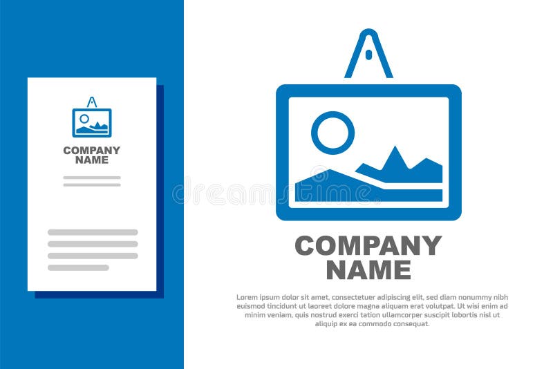 Blue Picture Icon Isolated on White Background. Logo Design Template ...