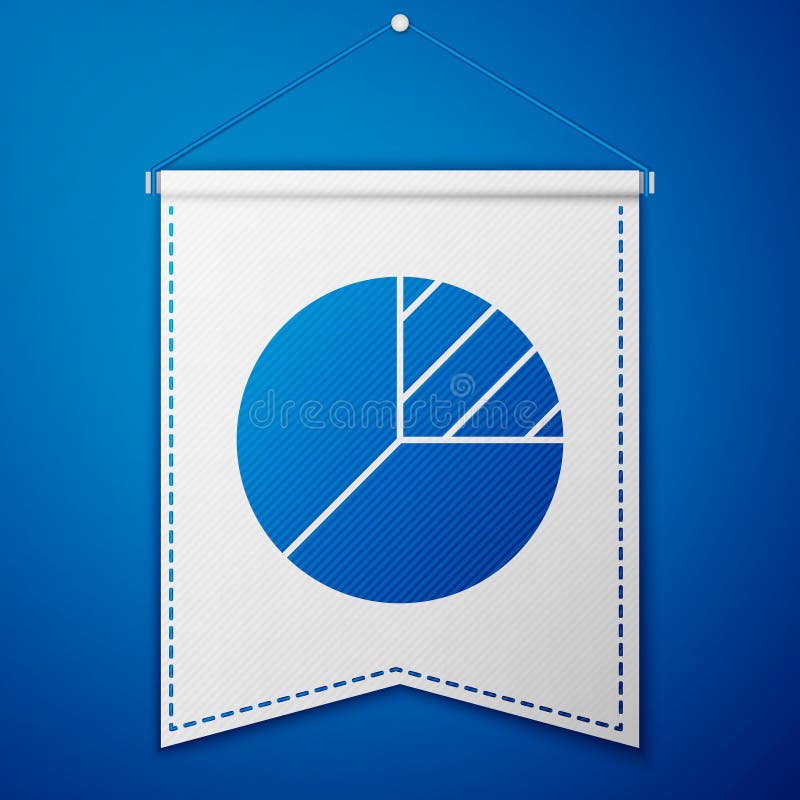 Blue Pie Chart Infographic Icon Isolated on Blue Background. Diagram ...