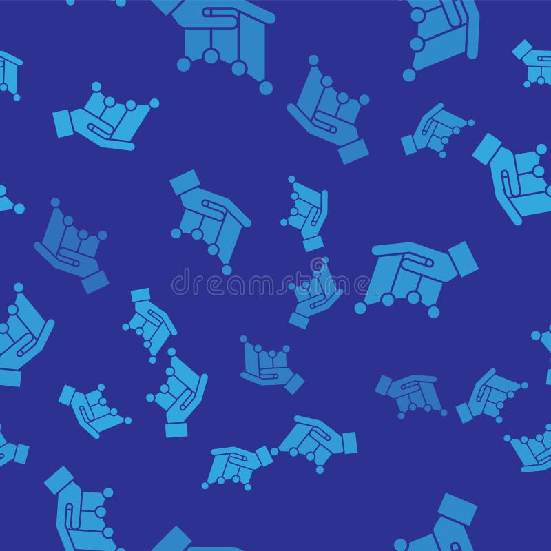 Blue Pie Chart Infographic Icon Isolated Seamless Pattern on Blue ...