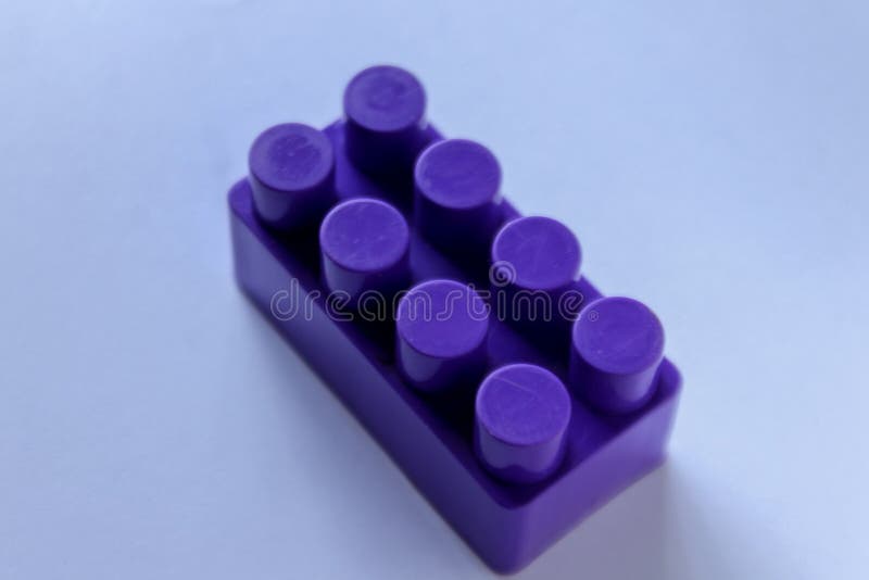 Blue Piece of Block. Top Angle View of Lego Brick on White Background ...