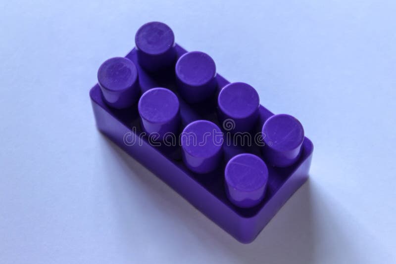 Blue Piece of Block. Top Angle View of Lego Brick on White Background ...