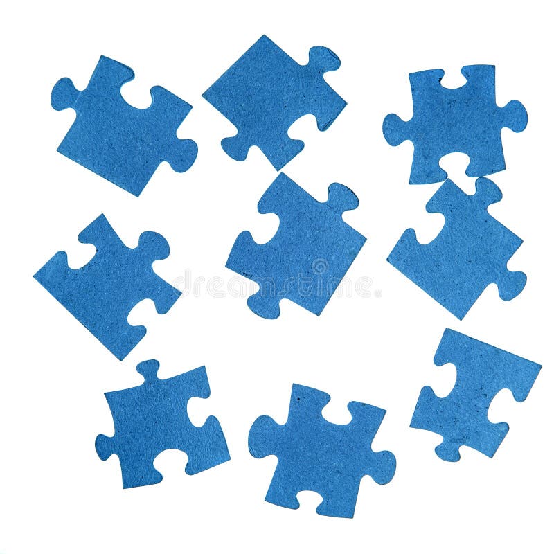 Blue Pieces of Jigsaw Puzzle Stock Photo - Image of games, connect ...