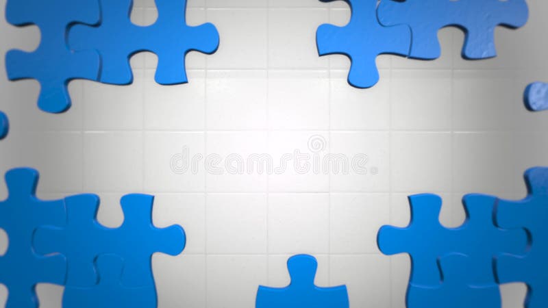 Blue Pieces of Puzzle Pattern Stock Footage - Video of jigsaw, connect ...