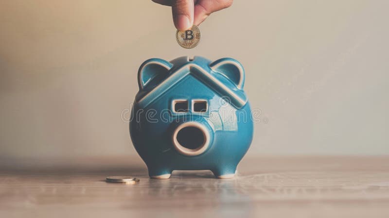 The Blue Piggy Bank.AI Generated Image Stock Photo - Image of bank ...