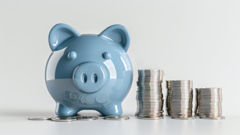 The Blue Piggy Bank.AI Generated Image Stock Image - Image of savings ...