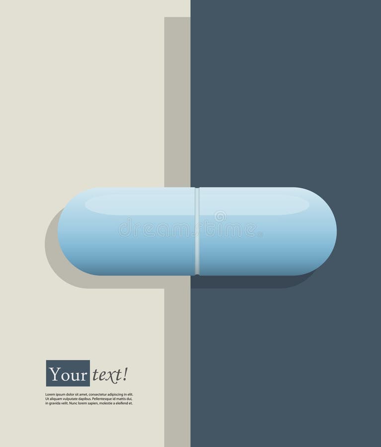 Blue pill stock vector. Illustration of drug, tablet - 86592627