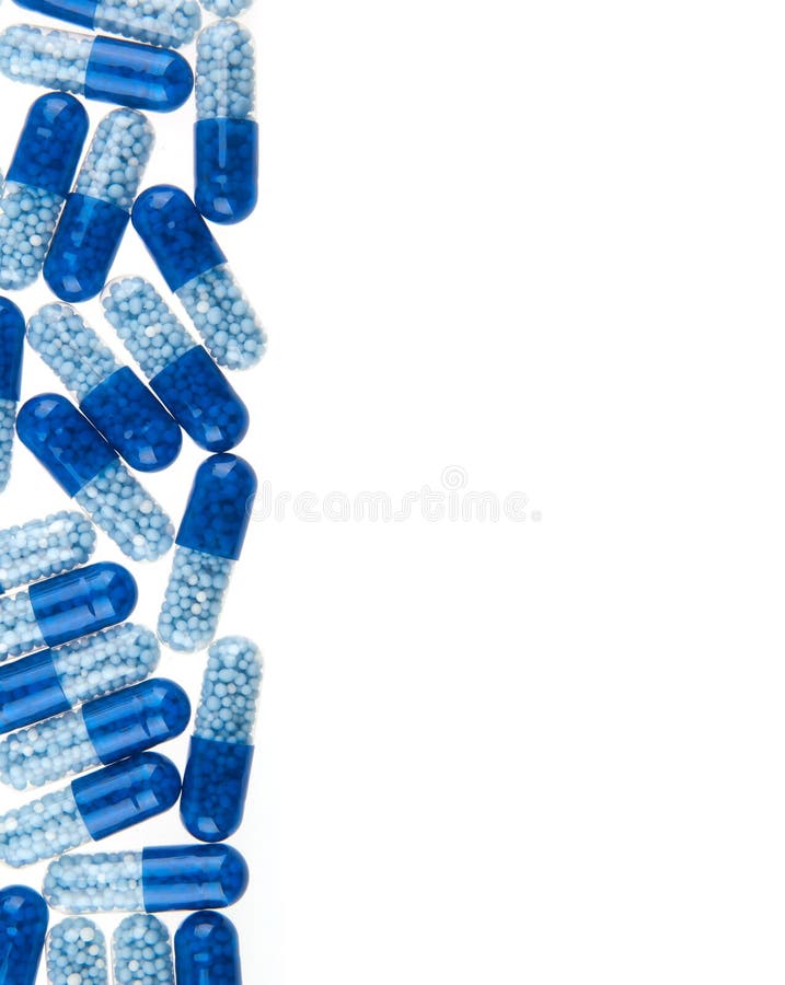 Blue Pills Background Isolated Stock Photo - Image of closeup, disease ...