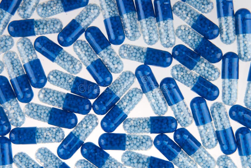 Blue Pills Background Isolated Stock Photo - Image of closeup, disease ...