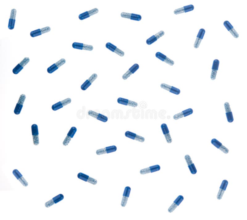 Blue Pills Background Isolated Stock Photo - Image of closeup, disease ...