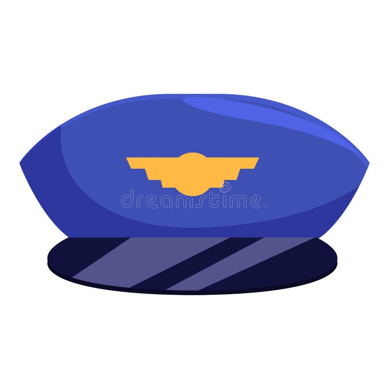 Blue Pilot Hat with Golden Wings Sitting on a Surface Stock ...