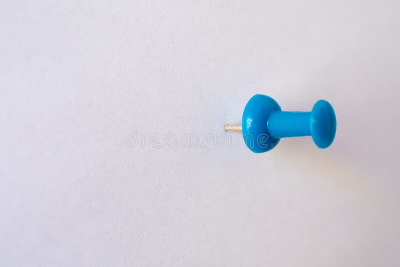 Blue Pin Attached on a White, Empty Paper Stock Image - Image of ...