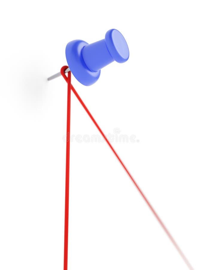 Blue Pin Connected To Others through Rope 3d Illustration Stock ...