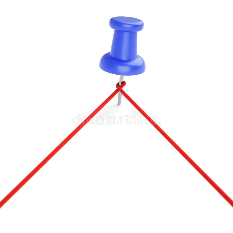 Blue Pin Connected To Others through Rope 3d Illustration Stock ...