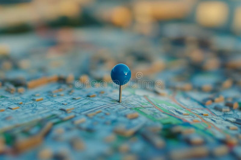 A Blue Pin Marks a Location on a Detailed City Map Highlighting Urban ...