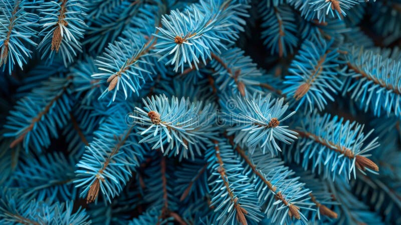 Close-up of Blue Pine Tree with Needles Stock Image - Image of plant ...