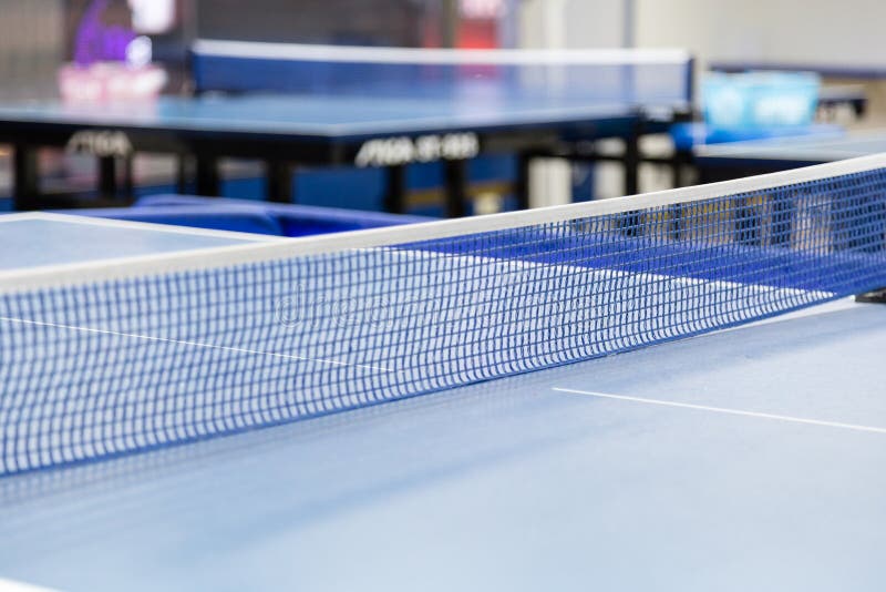 Blue Ping Pong Tennis Table Stock Photo - Image of activity, sports ...